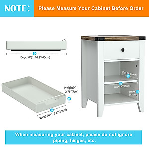 Jolitac 1 Pack Pull Out Cabinet Organizer with Adhesive Nano Film Heavy Duty Storage and Organization Slide Out Pantry Shelves for Kitchen, Bathroom and Living Room (9.8" Wide-16.9" Deep)