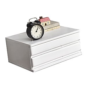 Desktop Storage Box with Drawers - Desktop File Cabinet Organizers, Storage Cabinet with Drawers, Wood Flat File Cabinet, 2/3/4-Layer Desktop Organizer Storage Box (Color : B, Size : 2 Drawer)