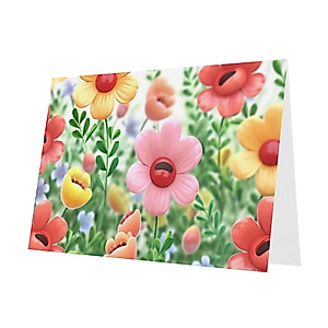 RLDOBOFE Birthday Cards With Envelopes Happy Flower Wedding Cards Sympathy Cards Thinking Of You Cards Note Thank You Cards Blank Inside All Occasions Greeting Cards