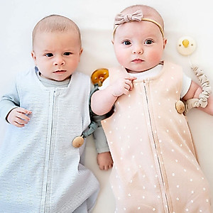 Ely's & Co 100% Cotton Wearable Blanket Baby Sleep Bag 2 Pack (3-6 Months, Blush)