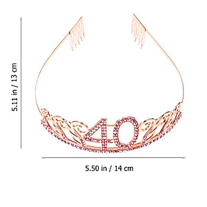 FRCOLOR 40th Birthday Tiara Crystal Rhinestone Crown Princess Crown and Tiaras for Women(Rose Gold)