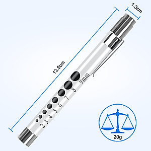 CAVN Pen Lights for Nurses, 3-Pack Reusable Medical Penlights with Pupil Gauge for Nursing Doctor Students White Light, Nurse Gifts, Black/White/Rose Gold