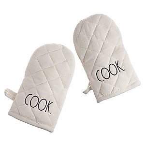 Rae Dunn Mini Oven Mitts Heat Resistant, Quilted Cooking Gloves for Cooking, Grilling, Baking, Kitchen Décor, Home Essentials