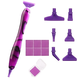 Updated Diamond Painting Pen, 13Pcs Diamond Art Pens with Screw Thread Tips, Diamond Painting Pens Tool Accessories Kit Drill Pen for Diamond Painting Art Nail Art Cross Stitch (Balck&Purple)