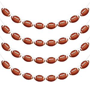 Waenerec Football Banners Garland 32pcs Football Cutouts Football Hanging Swirl Sports Theme Birthday Party Supplies for Baby Shower Home Classroom Favor Decorations