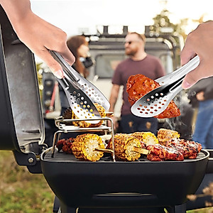 XEVOM Serving Tongs, 8 Pack, 7 Inch, Stainless Steel, Silver, Buffet Tongs