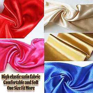 WINROLA Long Opera Party 20s Satin Gloves Stretchy Adult Size Elbow Length Wedding Bridal Gloves Halloween Party Opera Costume (Hot pink, 21.6")