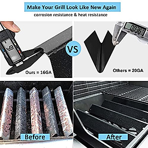 17 inch Porcelain Enameled Flavorizer Bars for Weber Genesis II E-310, II S-310, II E-330, II E-335, II S-335, II LX S/E-340 Gas Grill, Heat Plate for Genesis II/LX 300 Series Grill Parts, 66032/66795