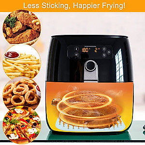 ZLR Silicone Air Fryer Liners Square 8.5 Inches, Eco-Friendly 3 Packs Reusable Air Fryer Silicone Liners for Parchment Paper Replacement, Oil Proof Easy Clean Air Fryer Accessories