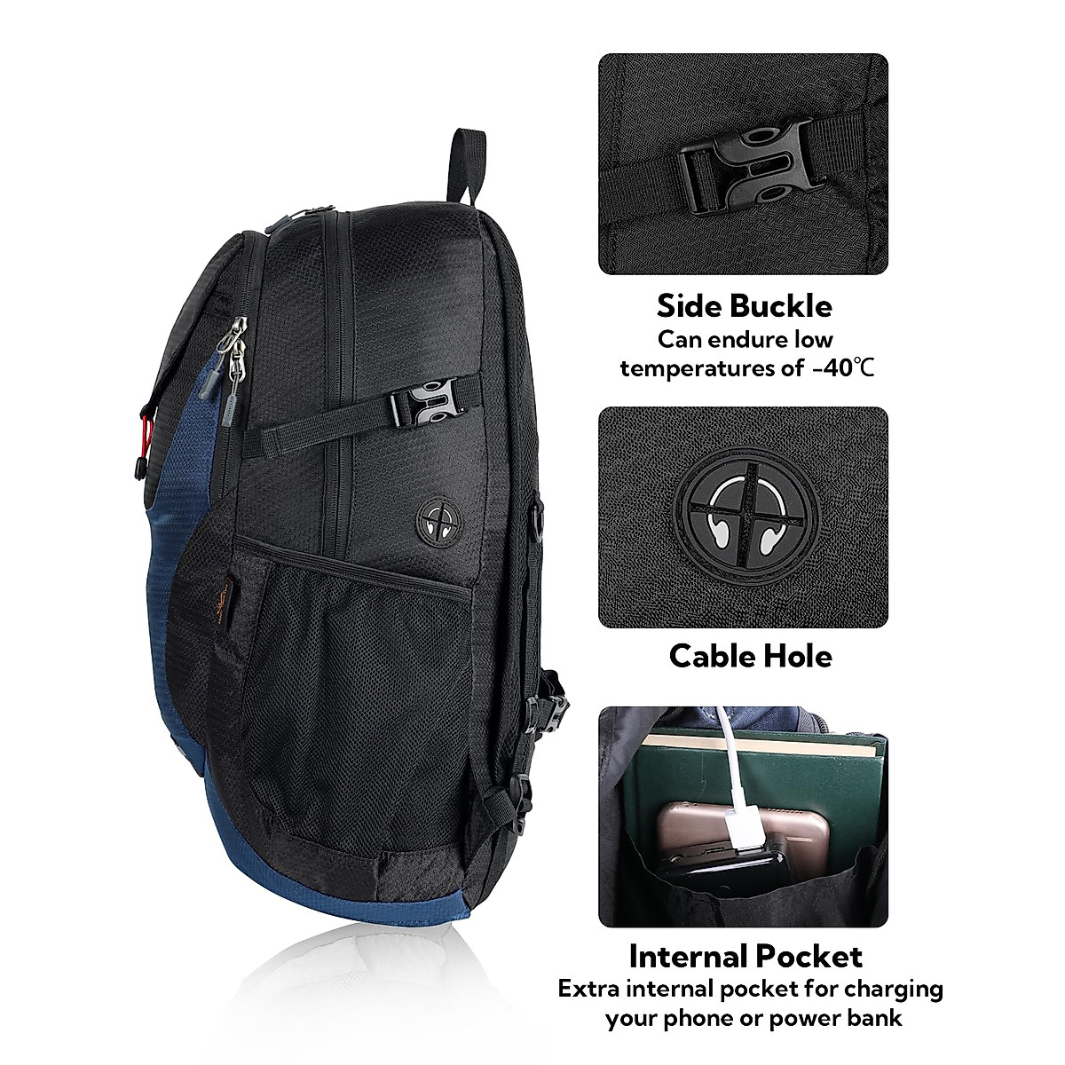 WATERFLY Lightweight Packable Hiking Backpack: Foldable Travel Daypack Ultralight Camping Day Pack for Woman Man