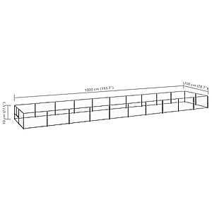 loibinfen Dog Fence Outdoor,393.7"x 78.7"x 27.6" Outdoor Dog Playpen Heavy Duty Dog Kennel House with Lockable Latch,Dog Crate Exercise Pens Outdoor Pet Puppy Playpen,Black 215.3 ft²