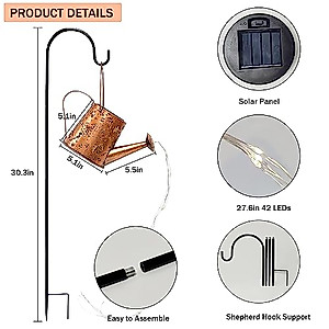ANYTALK Solar Watering Can with Lights, Hanging Solar Waterfall Lights Outdoor Garden Decorations, Waterproof Solar Garden Lights for Yard Porch Backyard Lawn Pathway Landscape Walkway Patio (Fairy)