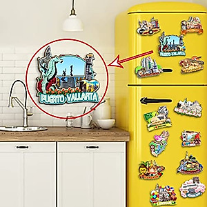 Puerto Vallarta Mexico Magnet Fridge Magnet Wooden 3D Landmarks Travel Collectible Souvenirs Decoration Handmade