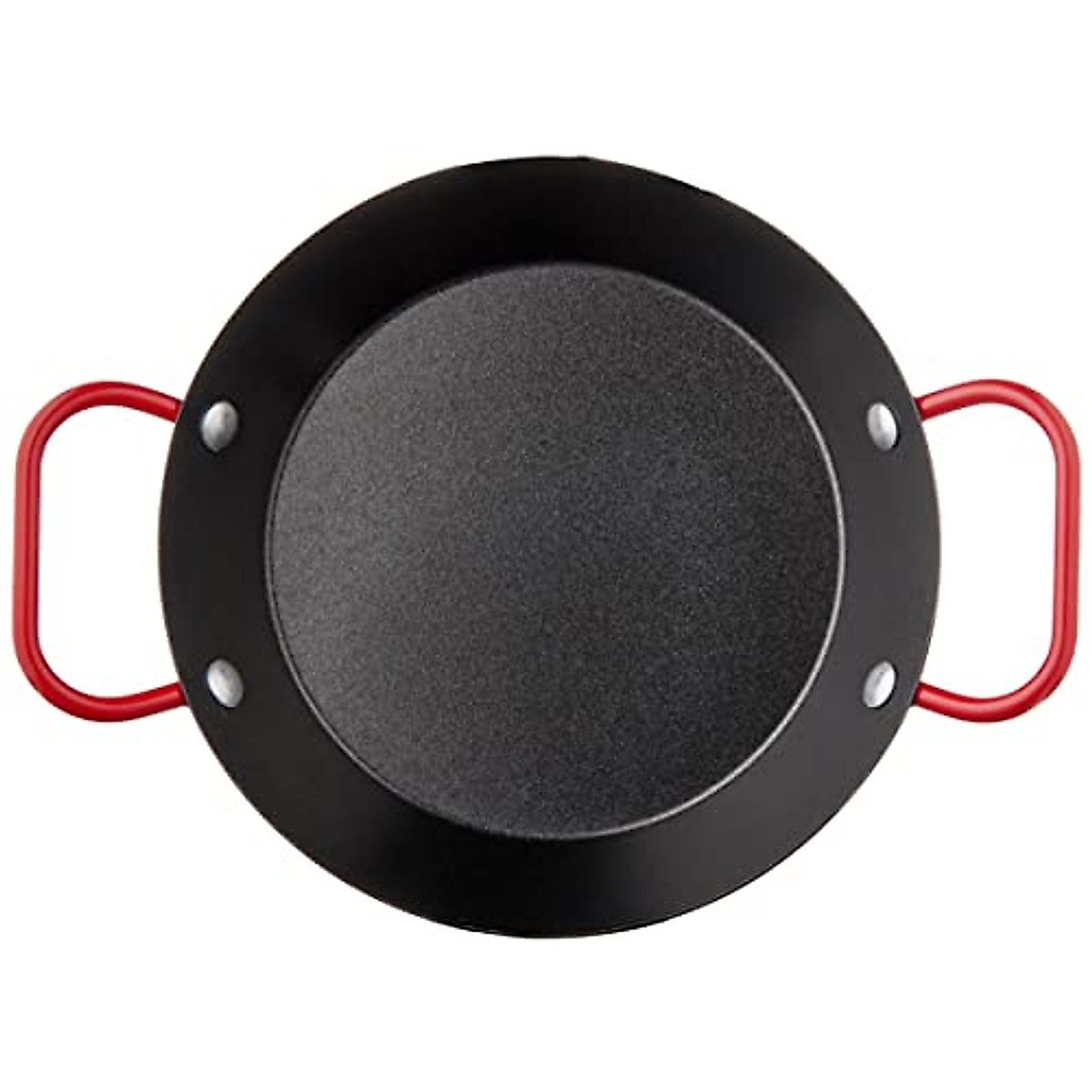 IMUSA USA Paella Pan, 6", Black with Red Handles