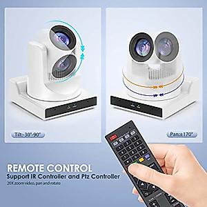 PTZ Camera,20X SDI Camera with Optical Zoom Video Camera Support POE with IP Live Streaming, Simultaneous 3G-SDI and USB Output, HDMI PTZ Camera for Conferences, Church, Teaching