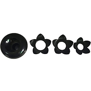 Niviy Q-Tips Holder Cotton Swab Organizer Lotus Shape Swab Cosmetic Storage Bathroom Decor, Black