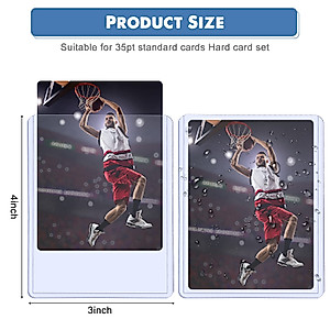 Card Protectors Magnetic Card Holder Plastic Card Sleeves Hard Plastic Trading Card Case Transparent Blue Cards Sleeves for Standard Cards Sports Cards Baseball Cards (14 Pieces)