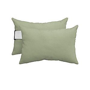 DecorLovee Sage Green Outdoor Recliner Pillows for Head, Modern Sage Green Waterproof Chair Pillow with Elastic Stripe, Farmhouse Chaise Lounge Headrest Pillow for Patio/Beach/Pool 2Pack, 11"x16"