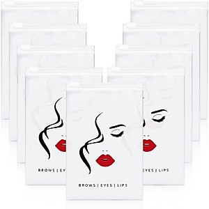 Shappy 50 Pieces Eyebrow Microblading Aftercare Bags Empty Eyelash Bag Lash Aftercare Bags Lipstick Travel Pouch Mini Cosmetic Bags for Eyelash Lipstick Makeup Tools (6 x 8 Inch)