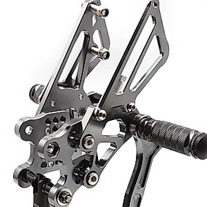 CNC ZX14R 12-20 Motorcycle Adjustable Rearsets Foot Pegs Rear Set Footpeg Shift Pedal Compatible with Ninja ZX14 ZX-14R/ABS ZX 14R 2012-2020 Titanium