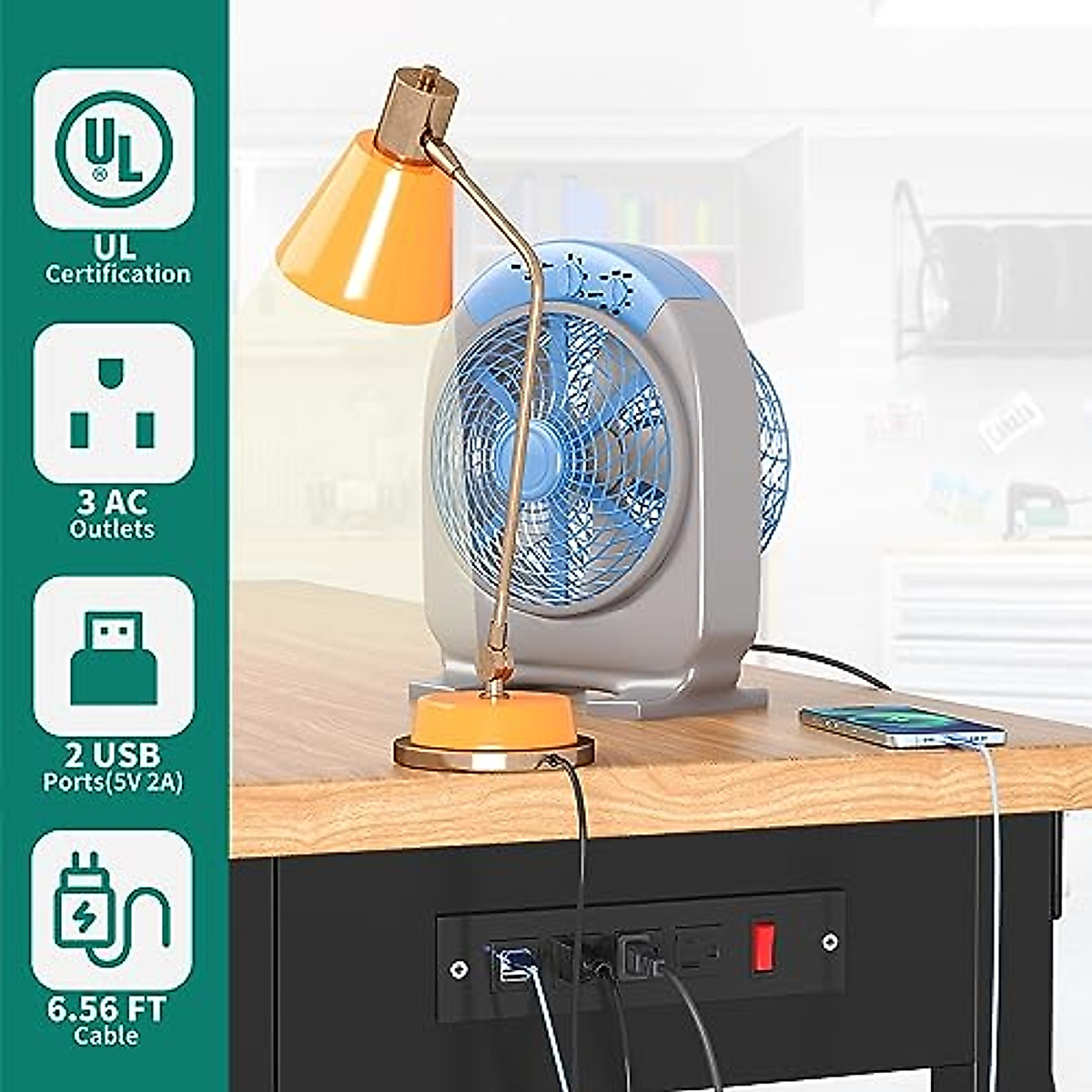 YITAHOME Work Bench 48" L X 20" W Adjustable Workbench for Garage W/Pegboard & Power Outlets Hardwood Top Heavy-Duty Workstation, 1600 LBS Load Capacity with Wheels for Workshop, Office, Home Outdoor