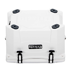 Grizzly 20 Cooler | 20 qt Ice Chest Durable Rotomolded Insulated | Made in USA | Warranty for Life | For Beach Boat Camping Fishing Hunting | G20 | White
