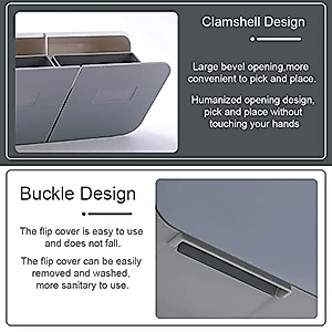 XMCMFZ Cotton Swab Storage Box Makeup Organizer for Cotton Wall Mounted Balls BallPads Holder Swabs Holder Wall Mount Makeup Pads Storage Canister for Bathroom Bedroom (Gray)