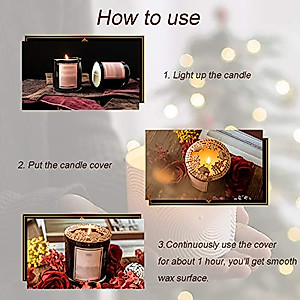 UCINNOVATE Candle Toppers Jar Candle Accessories Shades Sleeves for Jar Candles, Prefect Gift for Halloween Thanksgiving Christmas Candle Lover(Sliver Antique Owl Patterns)