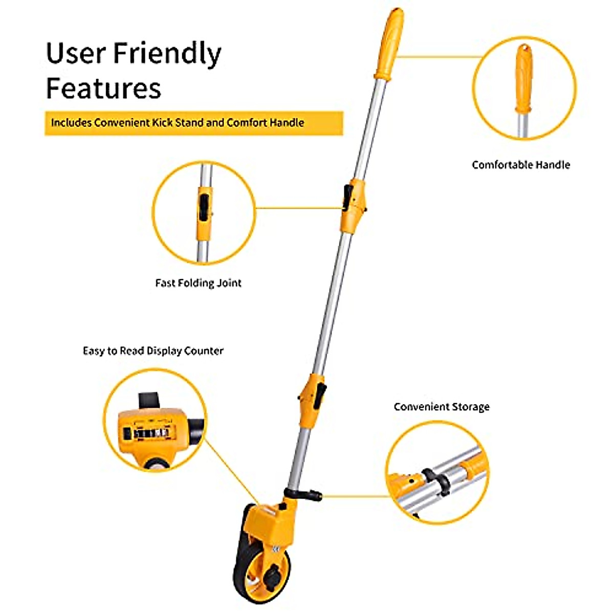 Aain® 4-Inch Measuring Wheel, Measuring Wheel For Outdoor Distance Measurment, Made In Taiwan