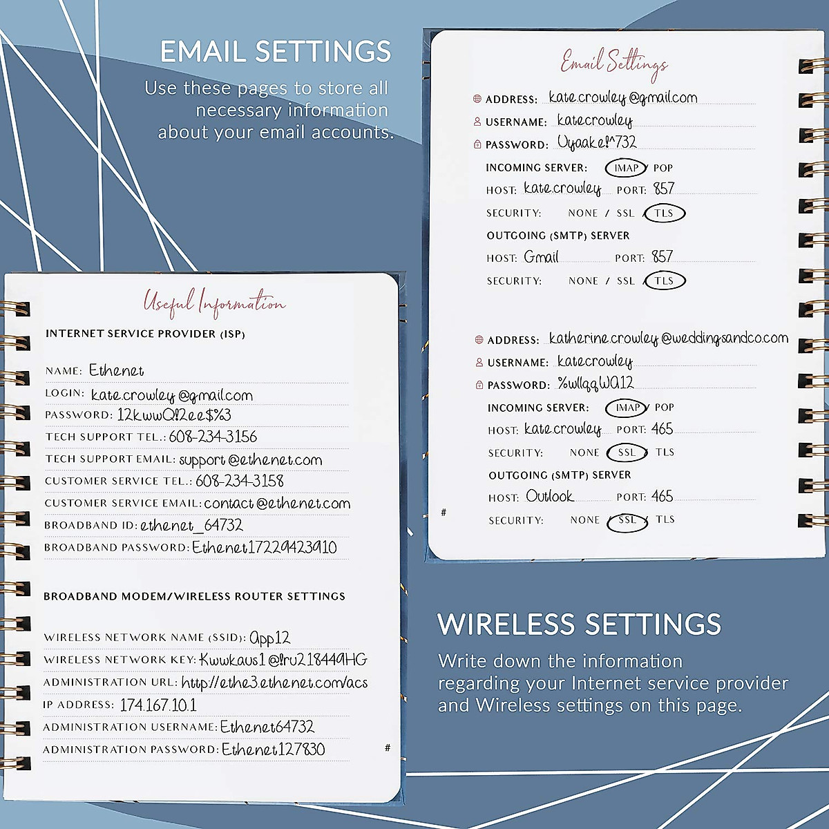 PLANBERRY Password Book Premium – Alphabetized Internet Address Organizer with A-Z Tabs – Website & Computer Password Keeper with Alphabetical Tabs – 6.2x7.7″, Hardcover (Ocean Depths)