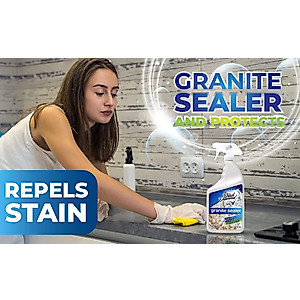 Black Diamond Stoneworks GRANITE PLUS! 2 in 1 Cleaner & Sealer for Granite, Marble (1-G,1-QT) Granite Sealer: Seals and Protects, Granite, Marble. 1-QT