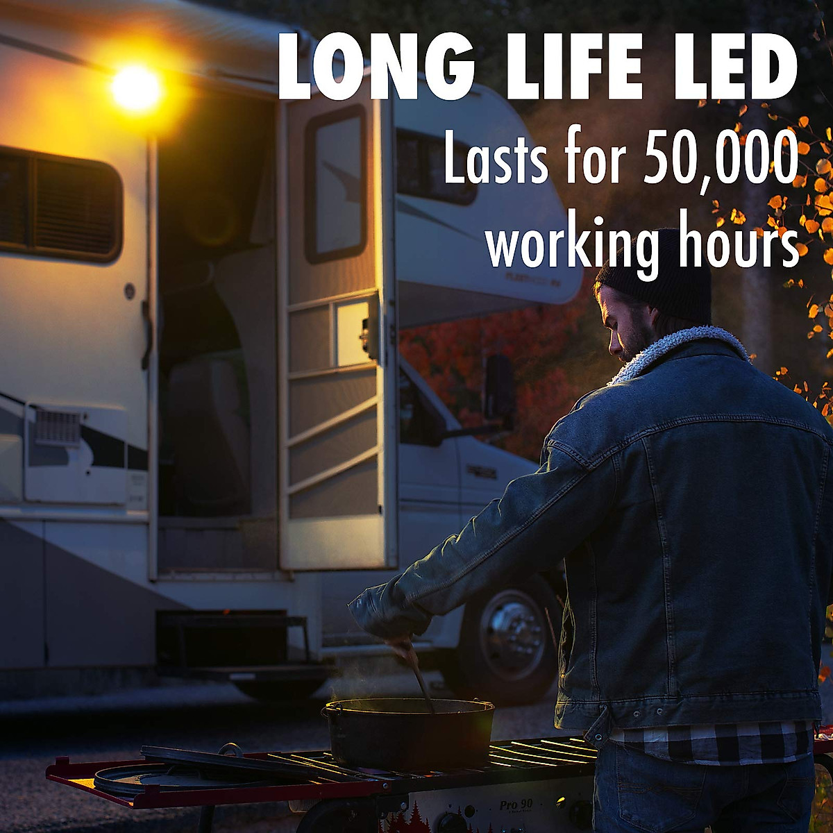 Lumitronics 12V LED Exterior Outdoor Porch Light with On/Off Switch - Removable Clear & Amber Lenses Perfect Outside Replacement Lights for RVs, Motorhomes, Campers, 5th Wheels, Trailers! (White)