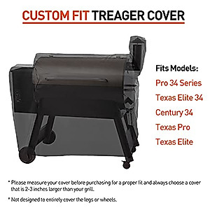 Arcedo Pellet Grill Cover Compatible for Traeger 34, Z Grill 450 600 700, Pit Boss 820, Green Mountain, Waterproof Outdoor Full Length Smoker Cover, Fade Resistant BBQ Cover