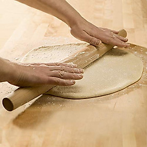 French Rolling Pin (18 Inches) –WoodenRoll Pin for Fondant, Pie Crust, Cookie, Pastry, Dough –Tapered Design & Smooth Construction - Essential Kitchen Utensil