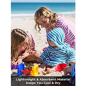SAMMIMIS Kid’s Beach Towel with Hood - Boys & Girls Swim Cover Up - Pullover Hooded Beach Towel with Long Sleeves – Light, Quick Dry Towel & Hoodie