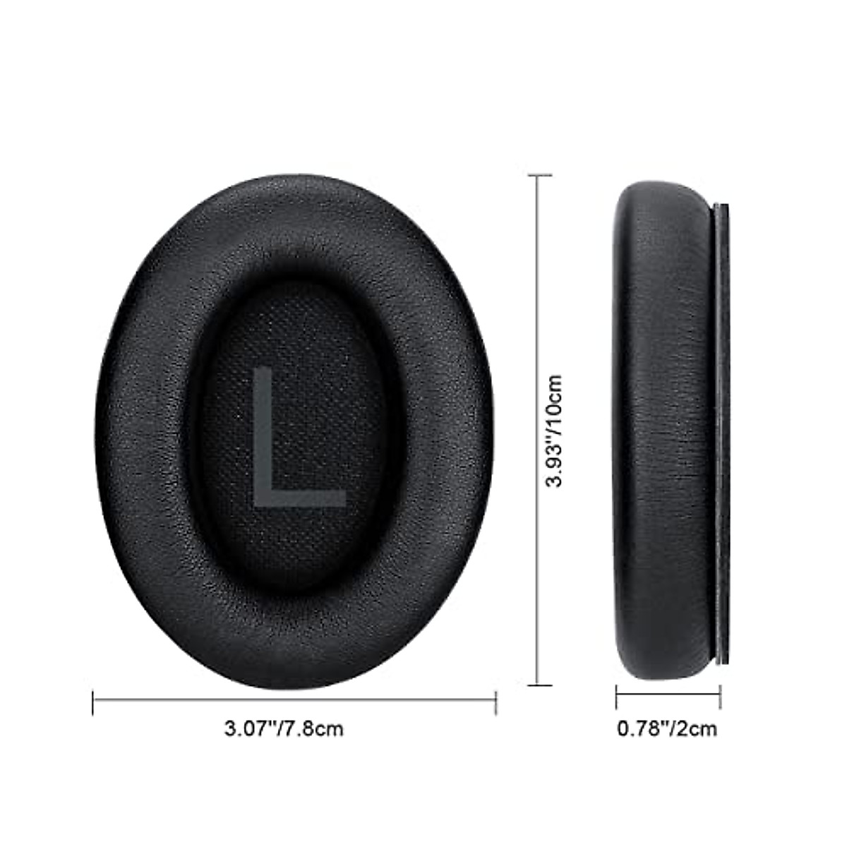 ELZO Replacement Ear Pads Cushions, Earpads for Bose QuietComfort 45 (QC45) Headphones, Premium Softer Leather, High-Density Noise Cancelling Foam, Added Thickness - Black