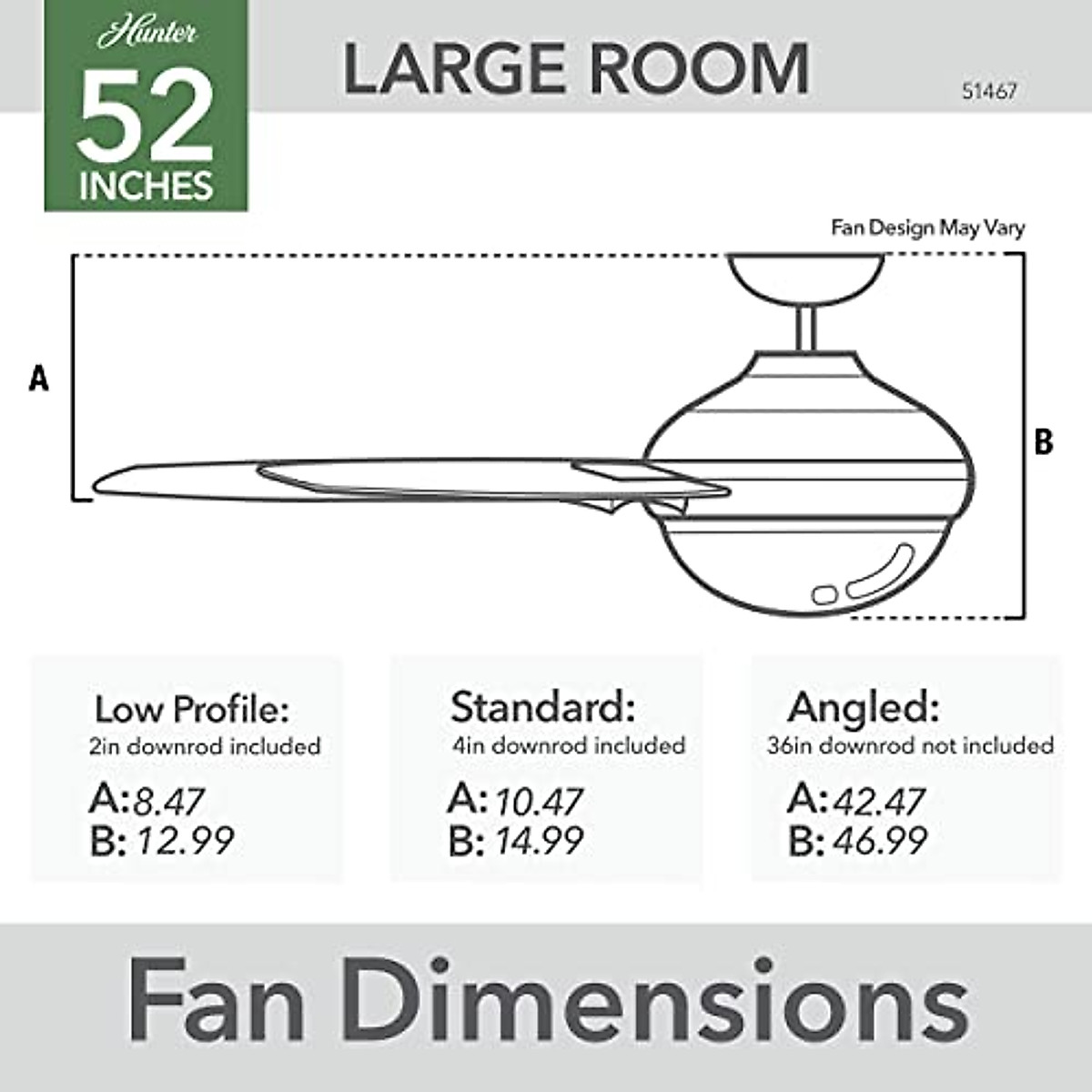 Hunter Fan Company 51467 Zeal Ceiling Fan, 52, Matte Silver