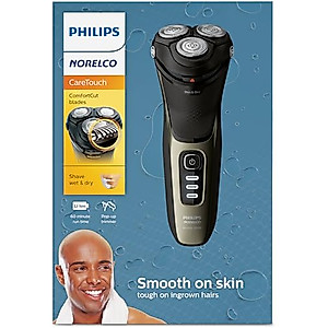 Philips Norelco CareTouch, Rechargeable Wet & Dry Electric Shaver with Pop-Up Trimmer, S3210/51