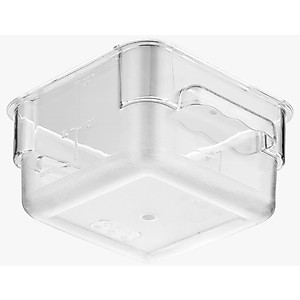 CURTA 4 Pack Food Storage Container with Green Lid - NSF Listed Commercial Grade in 2.0 Qt - Square, Clear, Polycarbonate