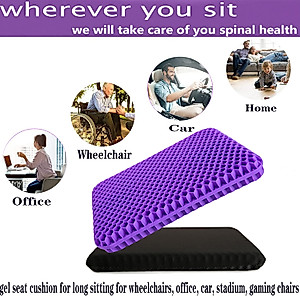 Extra thicken gel Seat Cushion for Long Sitting, Back, Sciatica, Tailbone Pain Relief Cushion, Use for The Car, Office, Wheelchair.(16.5×14.5×1.8inch)