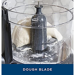 GE Food Processor | 12 Cup | Complete With 3 Feeding Tubes & Stainless Steel Accessories - 3 Discs + Dough Blade | 3 Speed | Great for Shredded Cheese, Chicken & More | Kitchen Essentials | 550 Watts