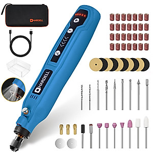 HARDELL Cordless Rotary Tool, 5 Variable Speed Mini Rotary Tool Kit with 61 Accessories, 3.7V Type-C Charging Power Rotary Tool for Engraving, Sanding, Polishing, Carving, Cutting, DIY Crafts
