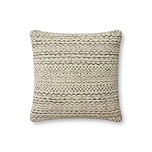 Loloi Angela Rose x Gloaming Collection Charcoal/Ivory, 18'' x 18'' Cover Only Pillow
