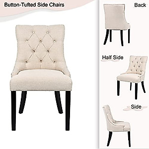 Seasonfall Dining Room Chairs Set of 6 Button Tufted Parsons Accent Armless Modern 6 pack HG3294-List HG3294-List