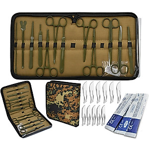 AAProTools 24 PC U.S. Army Style Surplus Emergency Survival Kit - Bleed Contol Kit - First Aid Kit - Zipper Pouch MLT-02