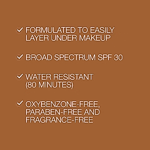 Neutrogena Purescreen+ Tinted Sunscreen for Face with SPF 30, Broad Spectrum Mineral Sunscreen with Zinc Oxide and Vitamin E, Water Resistant, Fragrance Free, Medium Deep, 1.1 fl oz