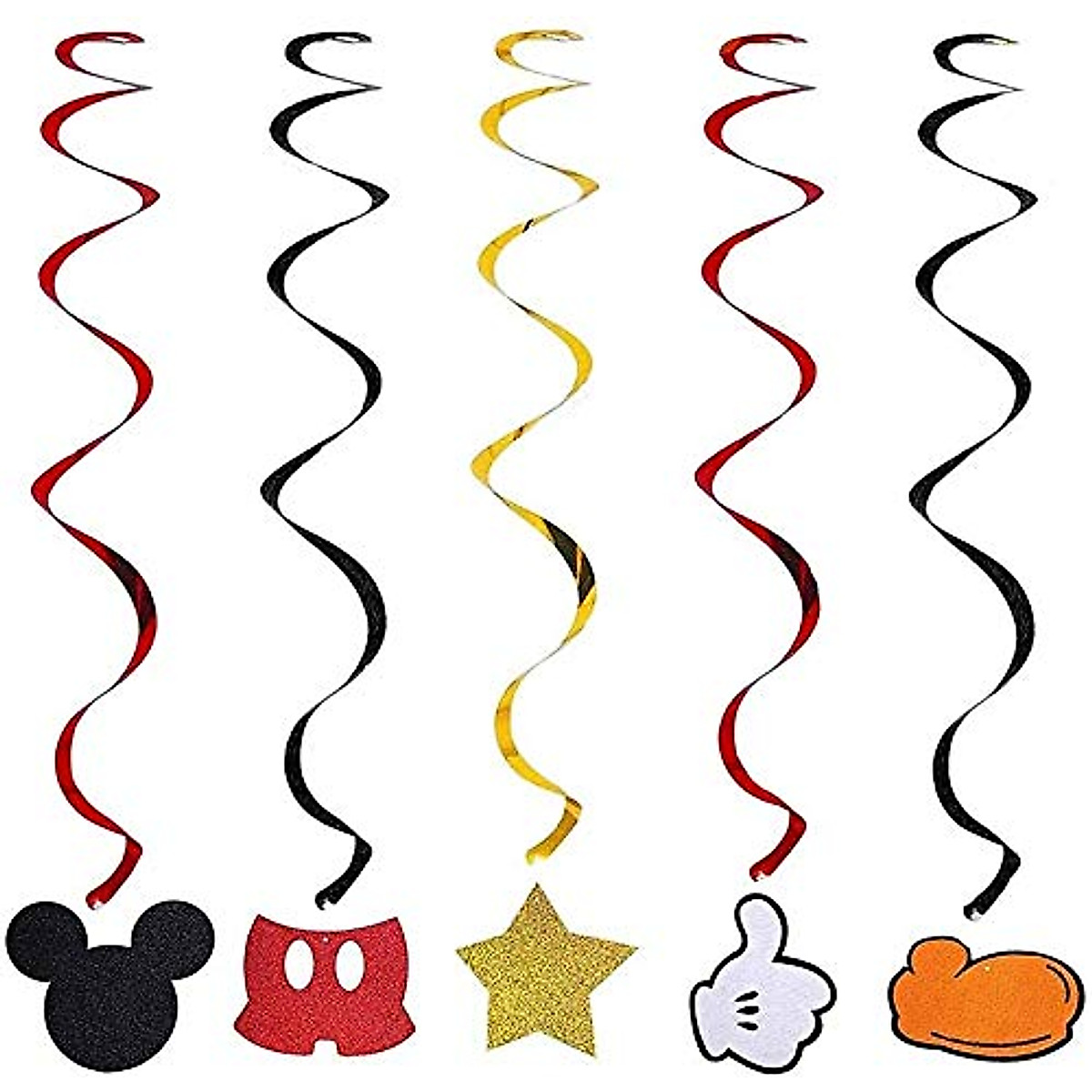 30Ct Micky Hanging Swirl Decorations, Mouse Birthday Party Ceiling Streamers, MouseTheme Party Supplies, Party Favors for Boys Kids
