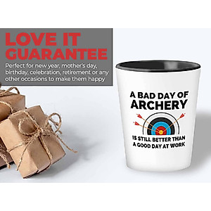 Archery Shot Glass 1.5oz - A bad day of archery - Archery Shot Trainer Crossbow Compound Bow Hunting Arrow