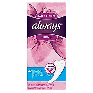 Always Dailies Liners Thong Mini-Slip 42 Count (2 Pack)