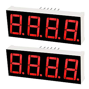 uxcell Common Cathode 12Pin 4 Bit 7 Segment Display 1.98 x 0.75 x 0.31 Inch 0.55" Red LED Display Digital Tube 2pcs